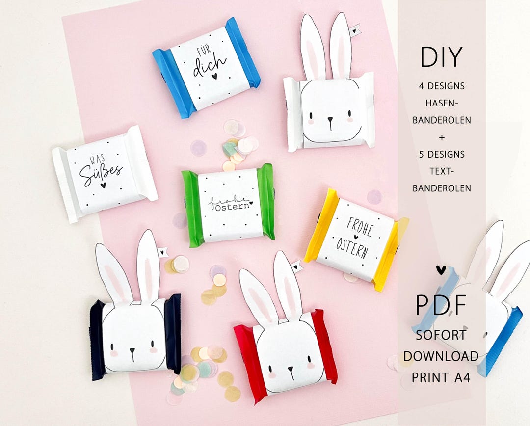 Easter Chocolate Printable Template | Easter Bunny Wrappers | Easter ...