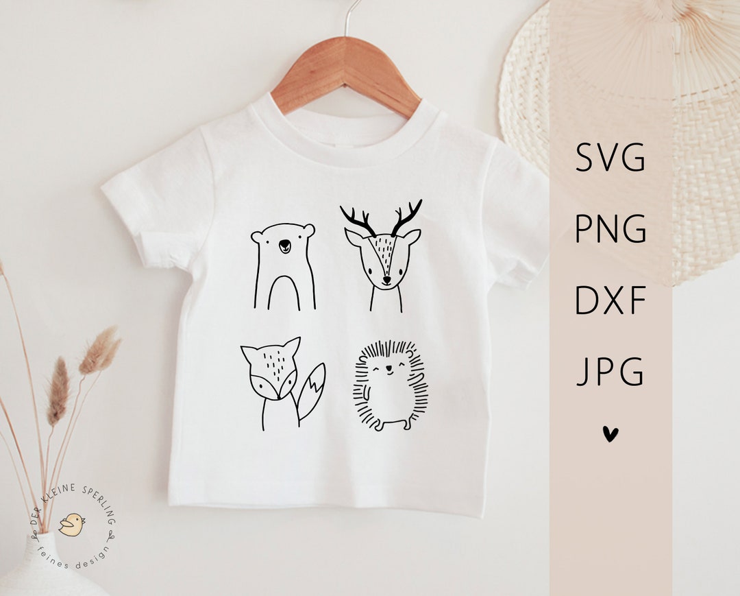 Plotterdatei Bundle Igel Reh Fuchs Bär | SVG | Waldtiere Geschenk Geburt - Etsy.de