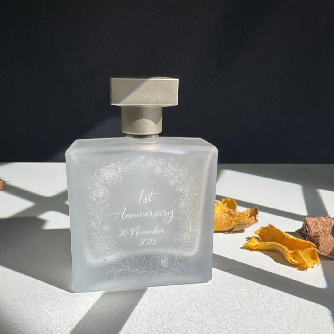 Custom Frosted Perfume Bottle – Engraved Wedding Gift, Anniversary ...