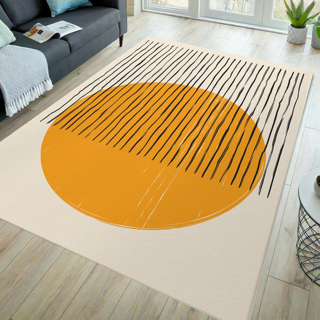 Boho Sun Rug, Sun Rug, Boho Rug, Art Line Rug, Abstract Art Rug ...