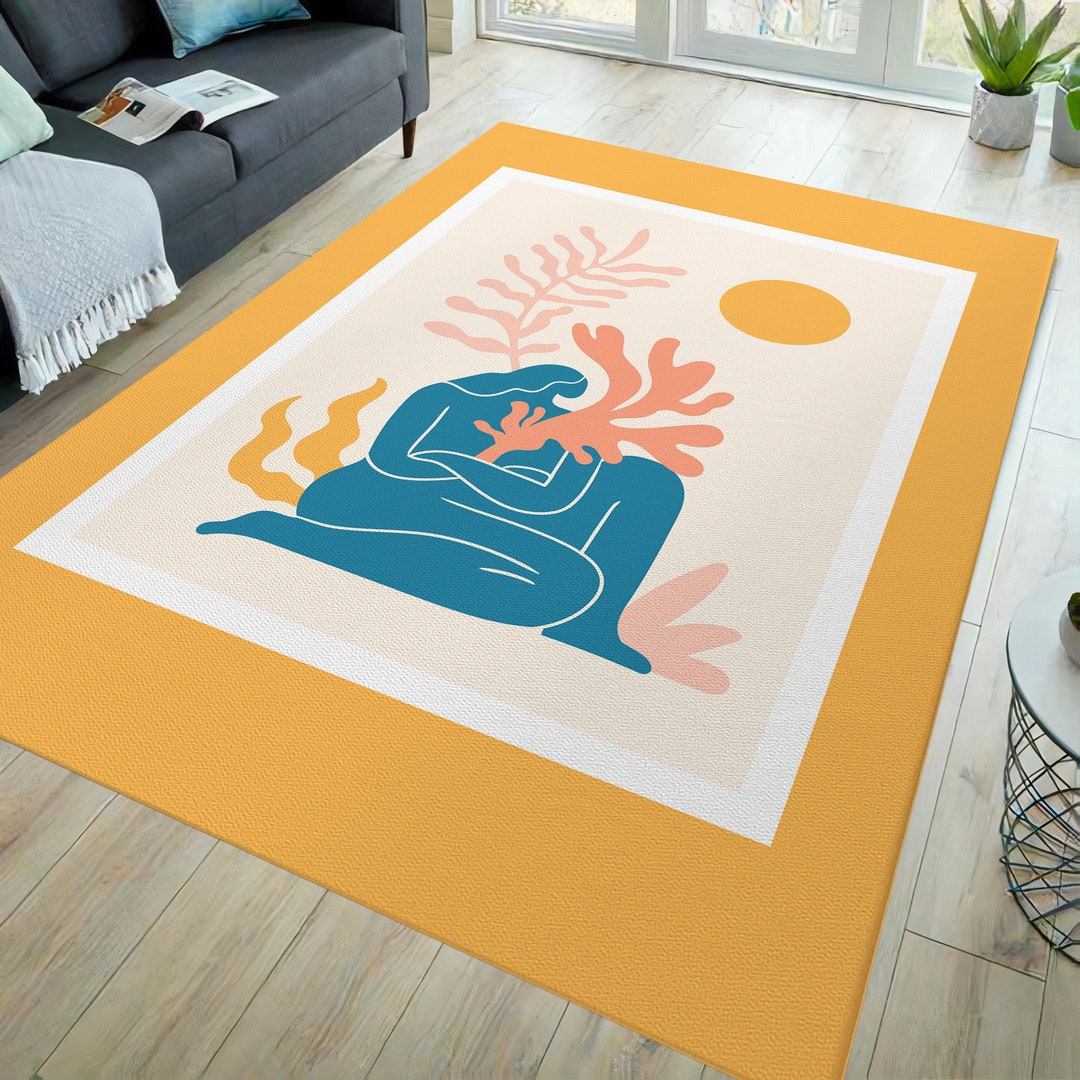 Sun Rug, Midcentury Rug, Minimalist Rug, Modern Area Rug, Minimal Rug ...