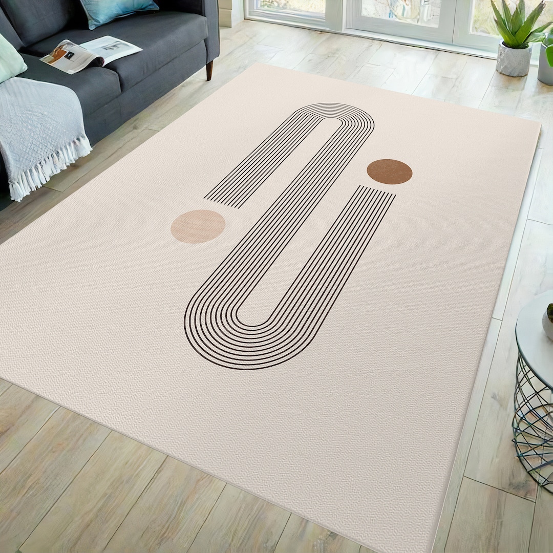 Midcentury Rug, Boho Rug, Line Art Rug, Boho Style Rug, Boho Art Rug ...
