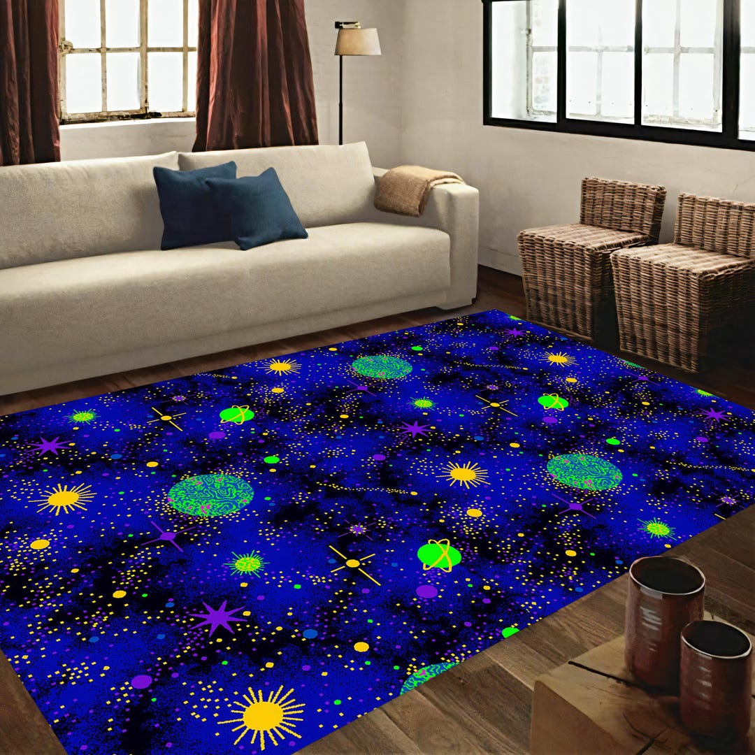 Arcade Rug, Space Rug, Galaxy Rug, Home Decor Rug, Arcade Room Rug - Etsy