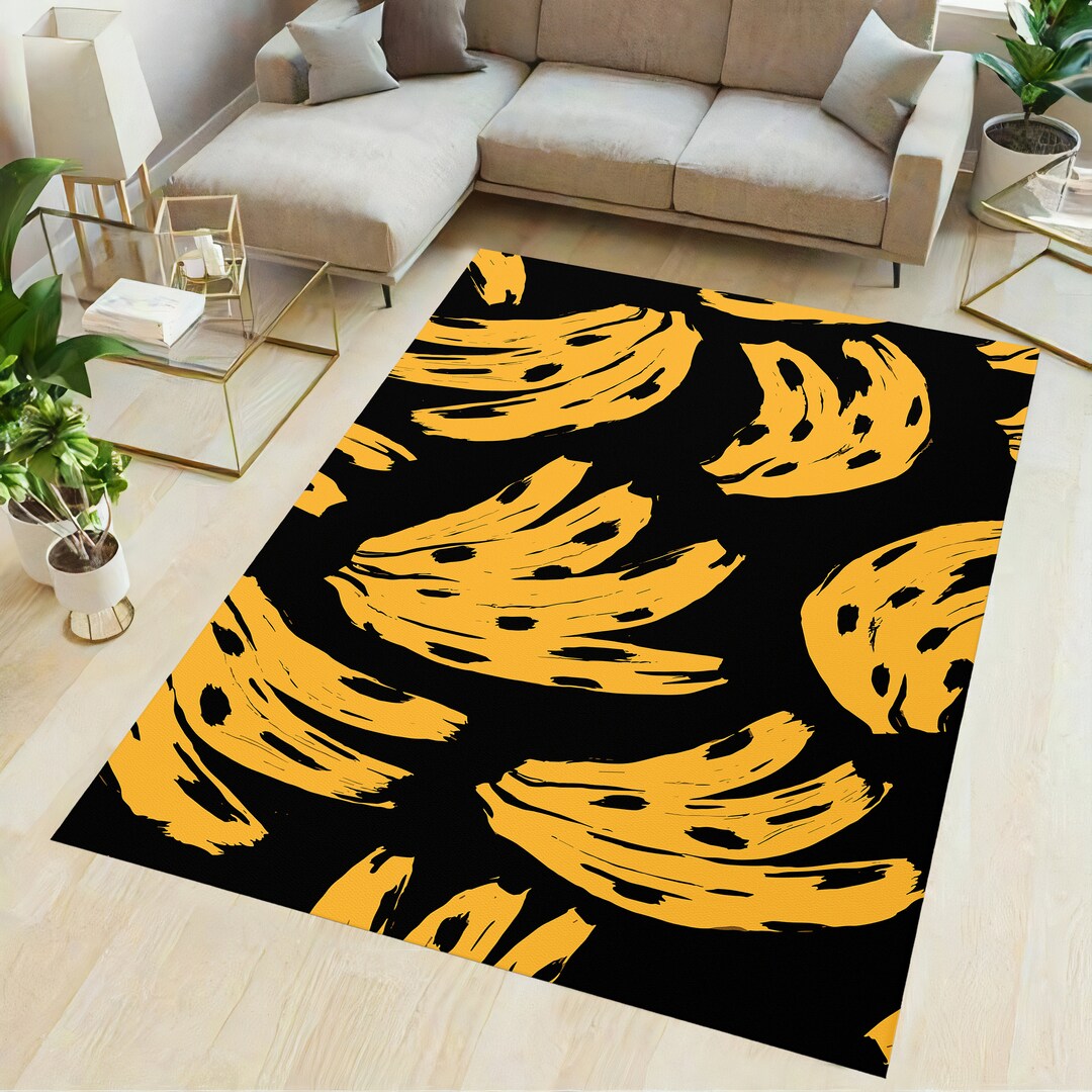 Banana Rug, Fruit Rug, Banana Pattern Rug, Fruit Theme Rug, Fun Area ...