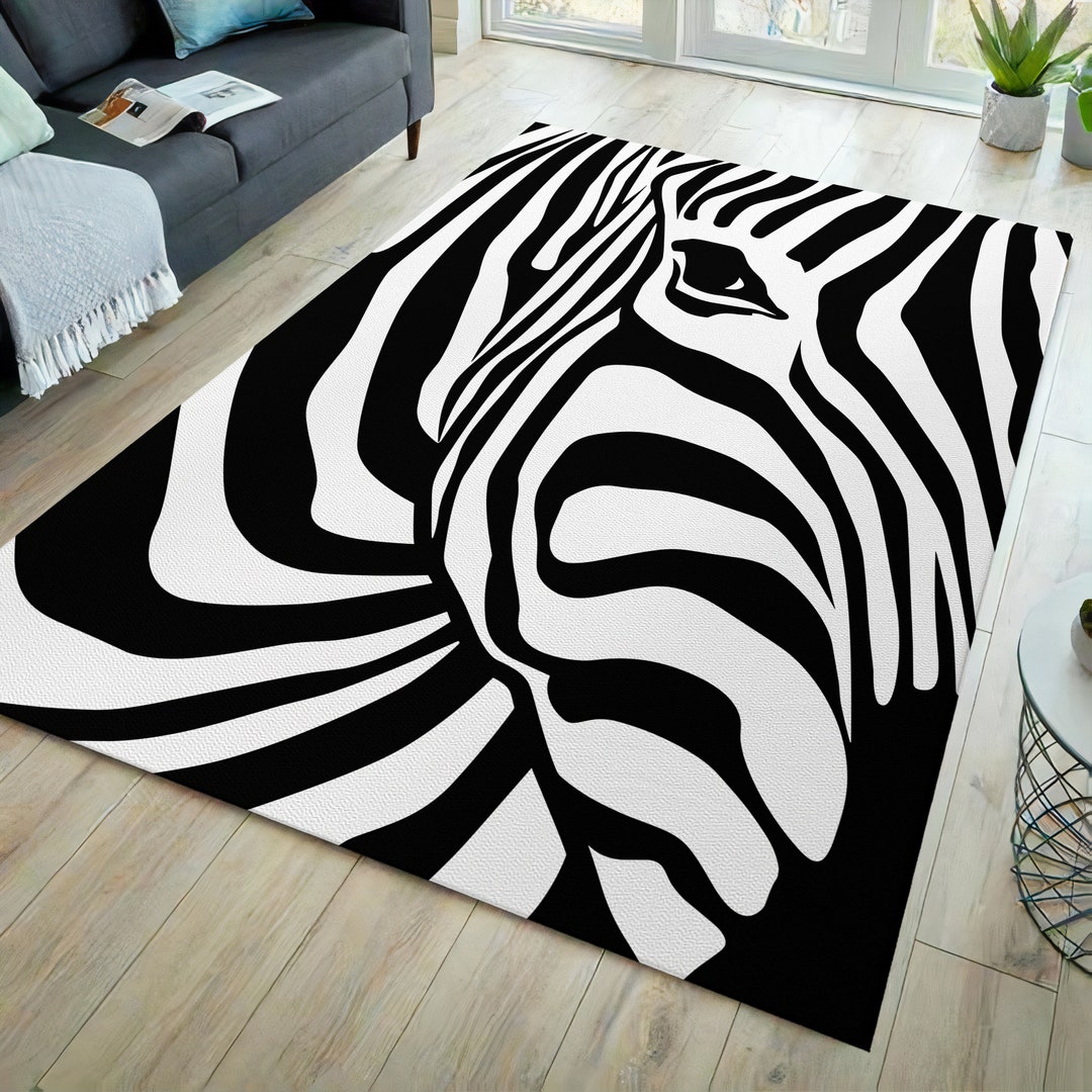 Zebra Rug, Black and White Rug, Animal Rug, Zebra Skin Rug, Zebra Skin ...