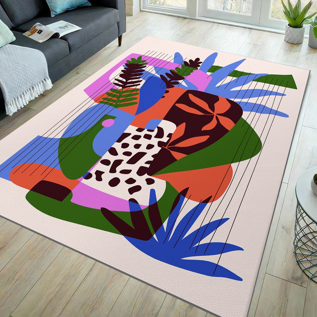 Minimalist Rug, Art Decor, Mid Century Rug, Aesthetic Rug, Modern Rug ...