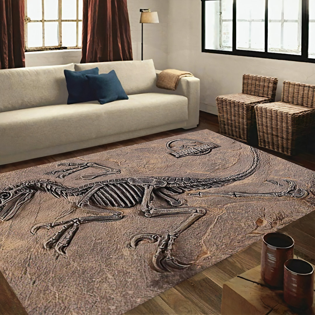 Fossil Rug, Dinosaur Rug, Dinosaur Theme Rug, Fossil Theme Rug ...