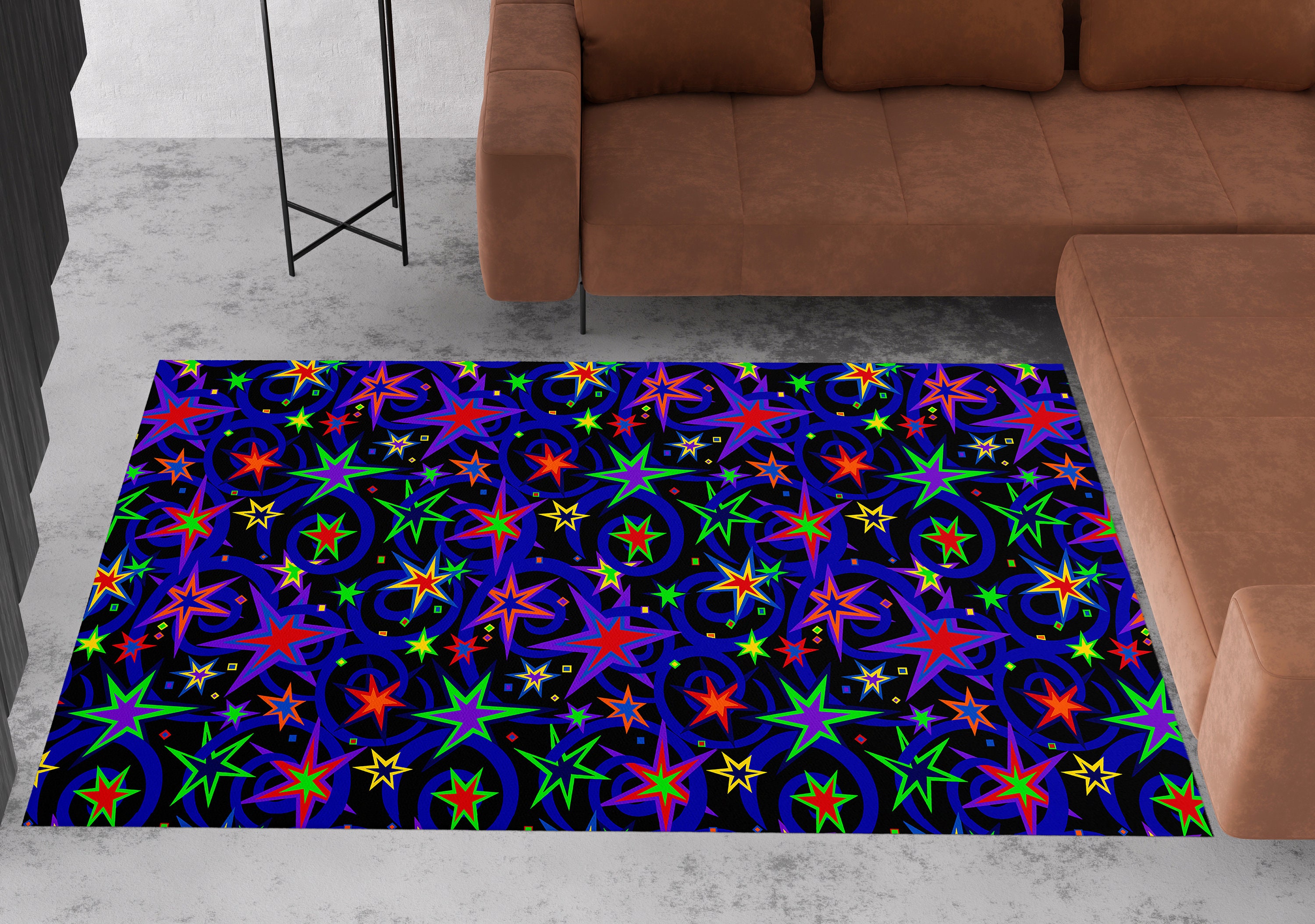 Arcade Rug, Star Pattern Rug, Arcade Room Rug, Arcade Decor, Gamer Rug ...