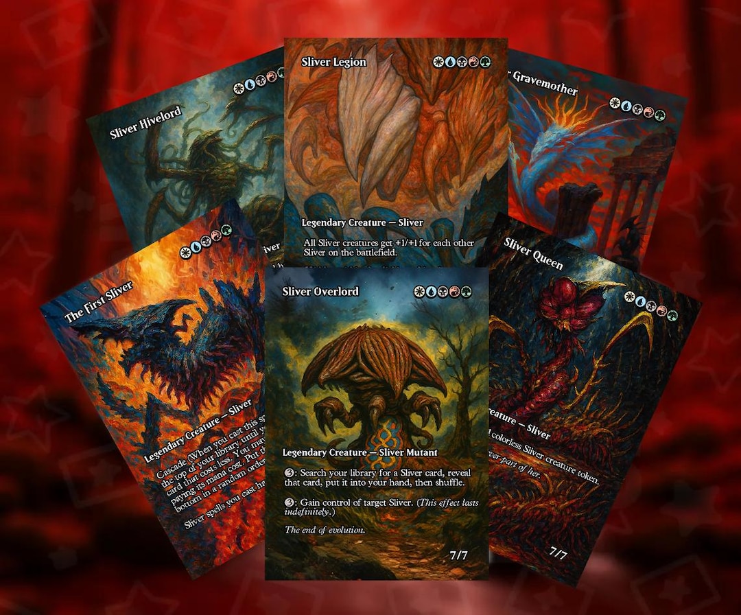 6x Commander Sliver Proxy Cards - Borderless Alternate Art - Overlord ...