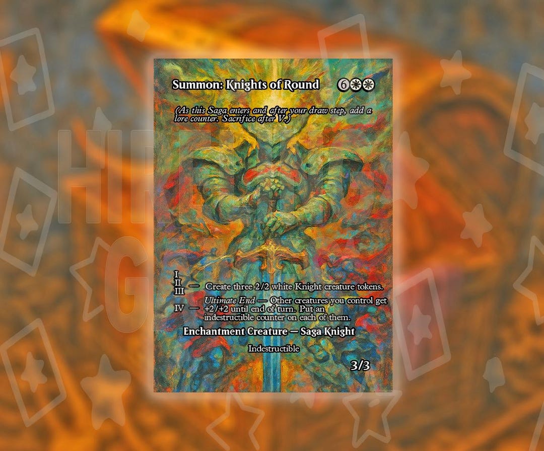 Summon: Knights of Round - Full Borderless Custom Art EDH Proxy FF - Etsy