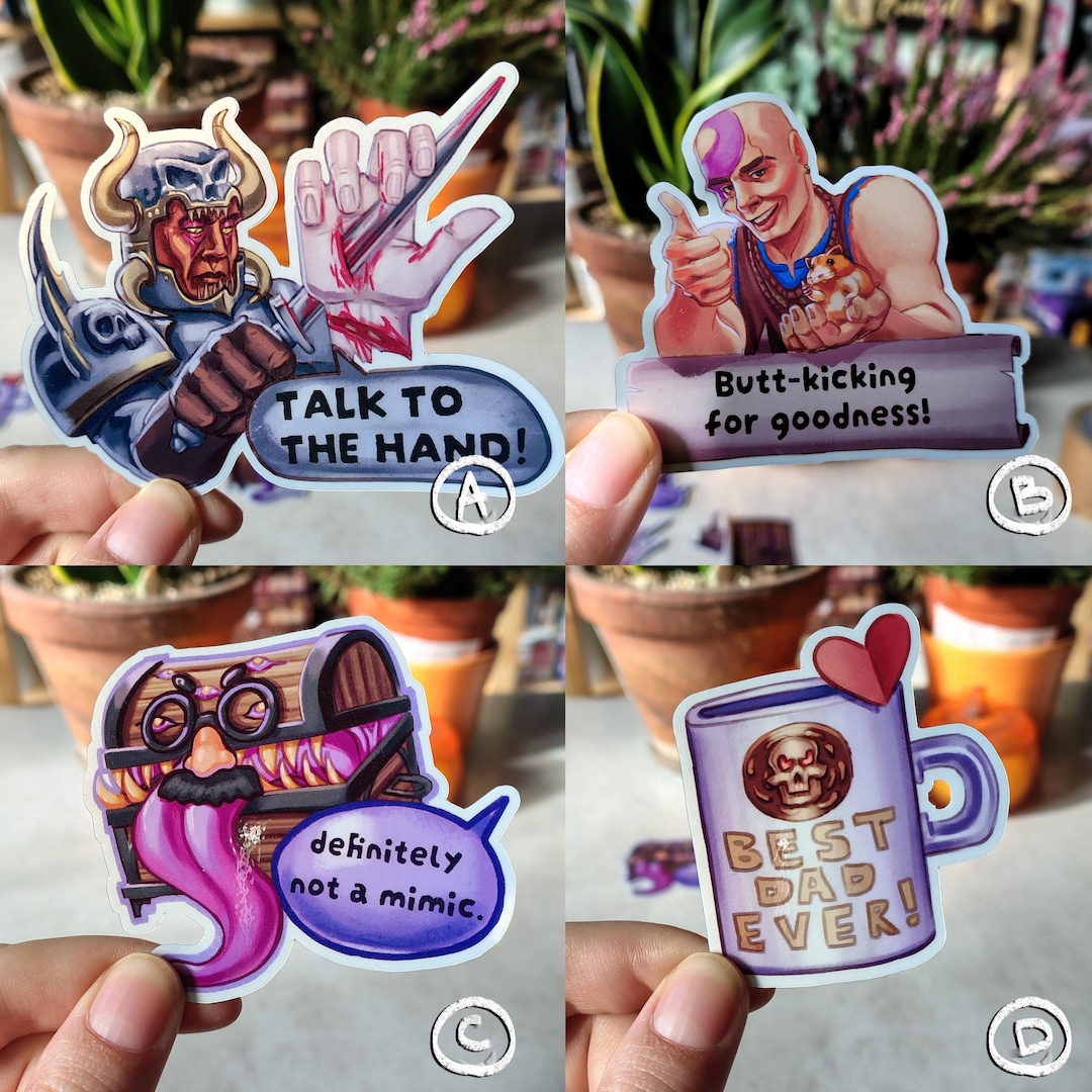 Funny Meme Bg3 D&d Vinyl Stickers / Hand Drawn - Etsy