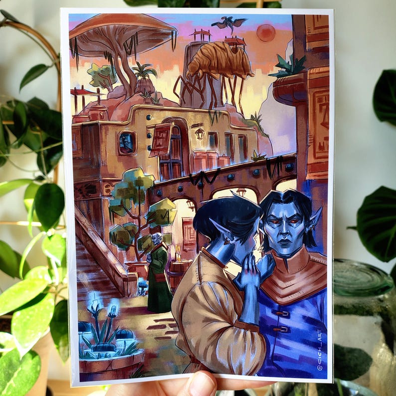 Distrustful Dark Elves Art Print - A4 - A5 - Dark Fantasy - Ashland RPG ...