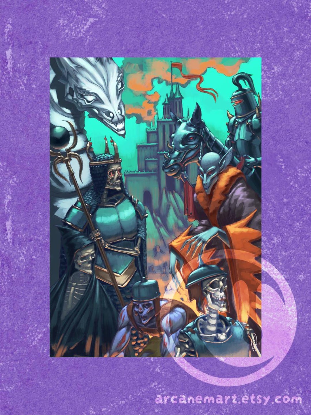 A4 / A5 / Necropolis Art Print, Artwork, Necromancer Poster, Drawing ...