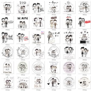 Valentine Doodle Figure Svg Engagement Stick Figure Svg Couples Kissing ...