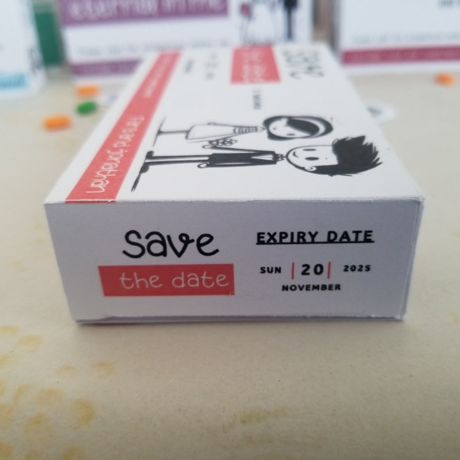 Save the Date Red Pill Box Invitation Template, Pill Box Wedding ...