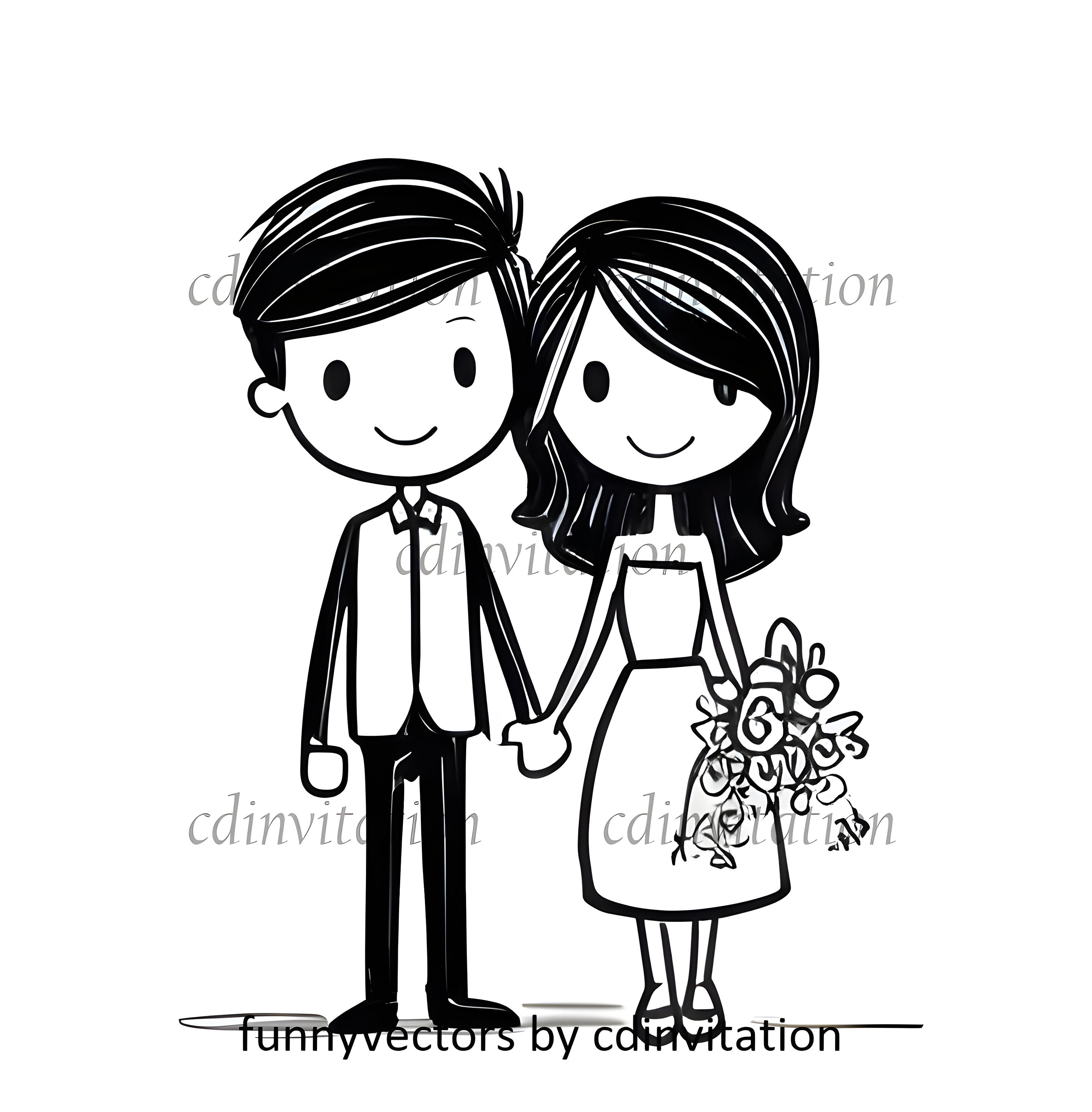 Wedding Png Couple Love Graphics Svg for Printable Products Cute Stick ...