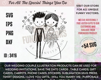 Wedding SVG, Married Couple Svg, Bride and Groom SVG, Mr and Mrs Svg ...