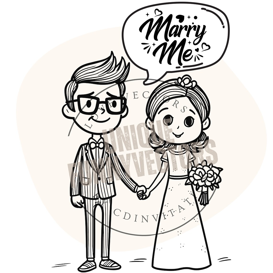 Stick Figure Doodle Wedding Clipart Svg Valentines Day Png Couple ...