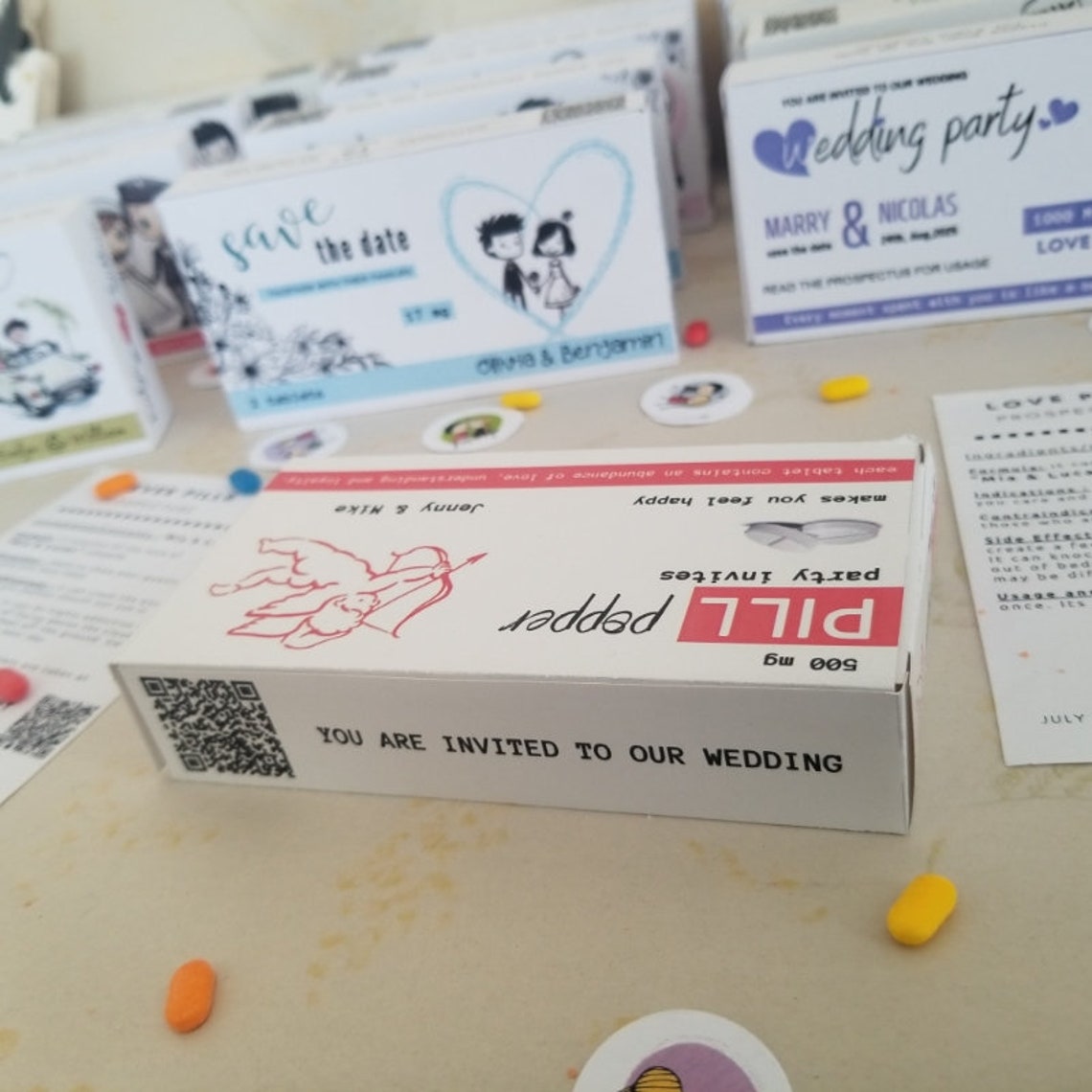 Pill Popper Editable Pill Box Invitation Template, Pill Box Wedding ...