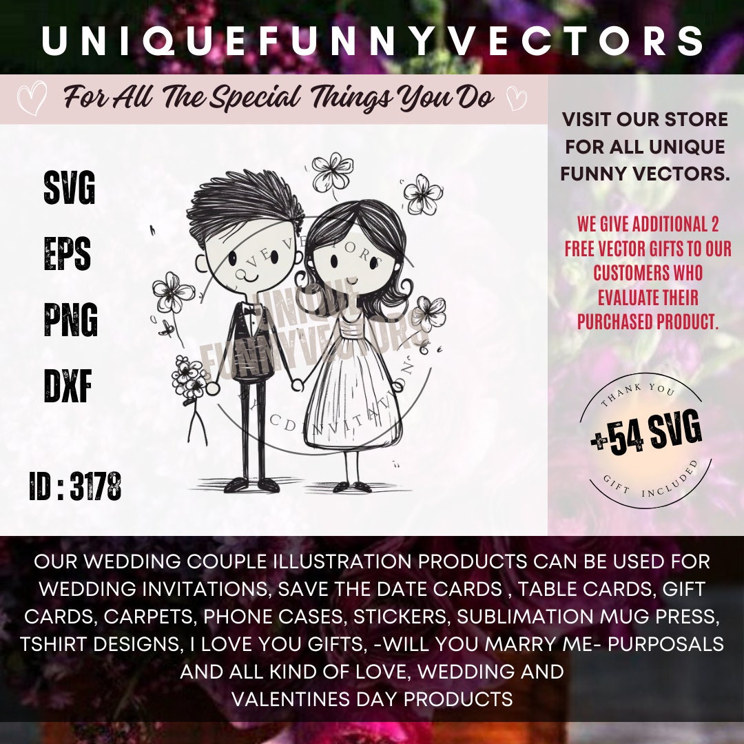 Stick Figure Valentines Day Floral Love Stick Figure Svg Dxf Eps Png ...