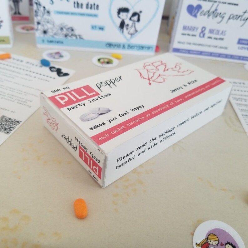 Pill Popper Editable Pill Box Invitation Template, Pill Box Wedding ...