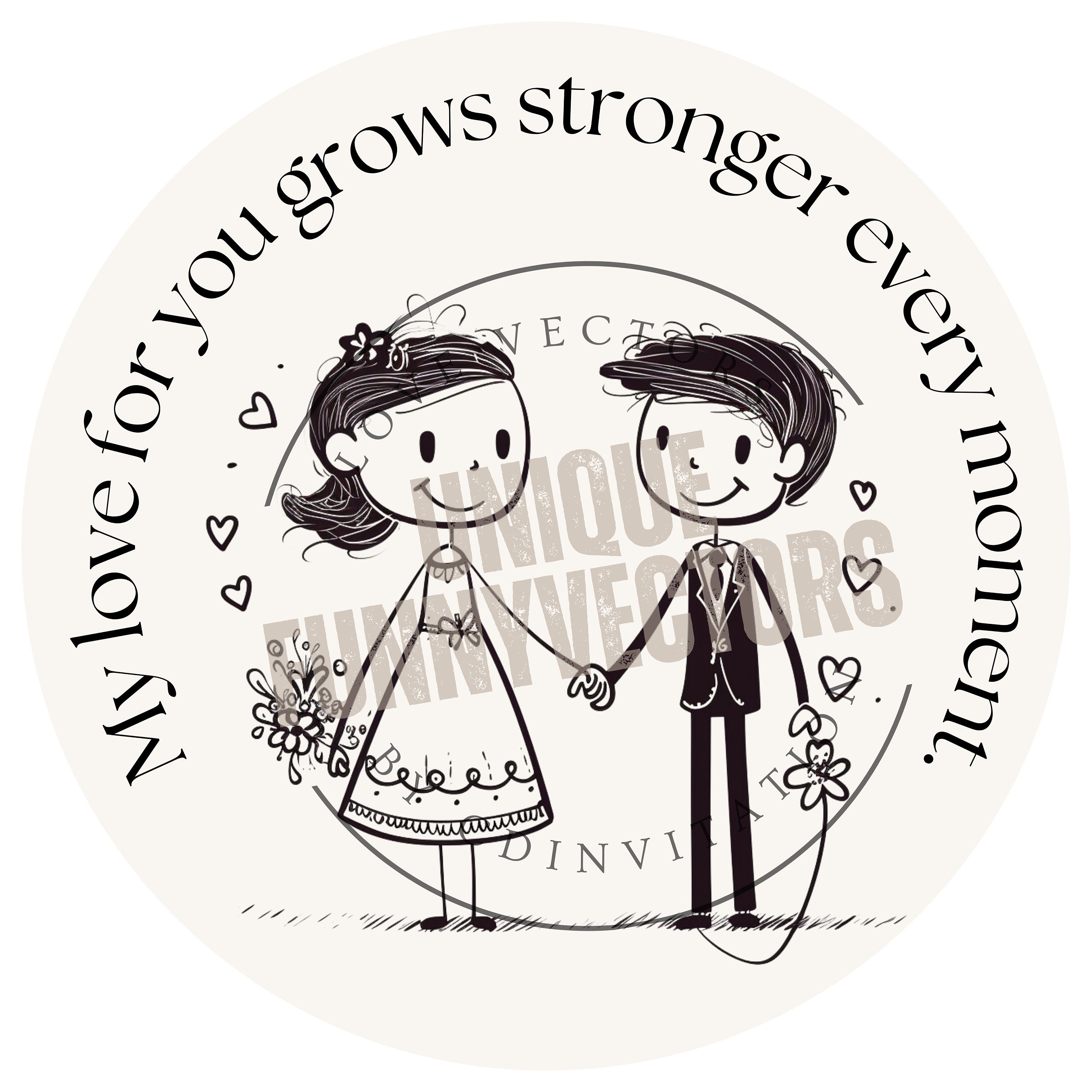 Cute Bride and Groom Cartoon Svg Vector Groom and Bride Cute Stick ...