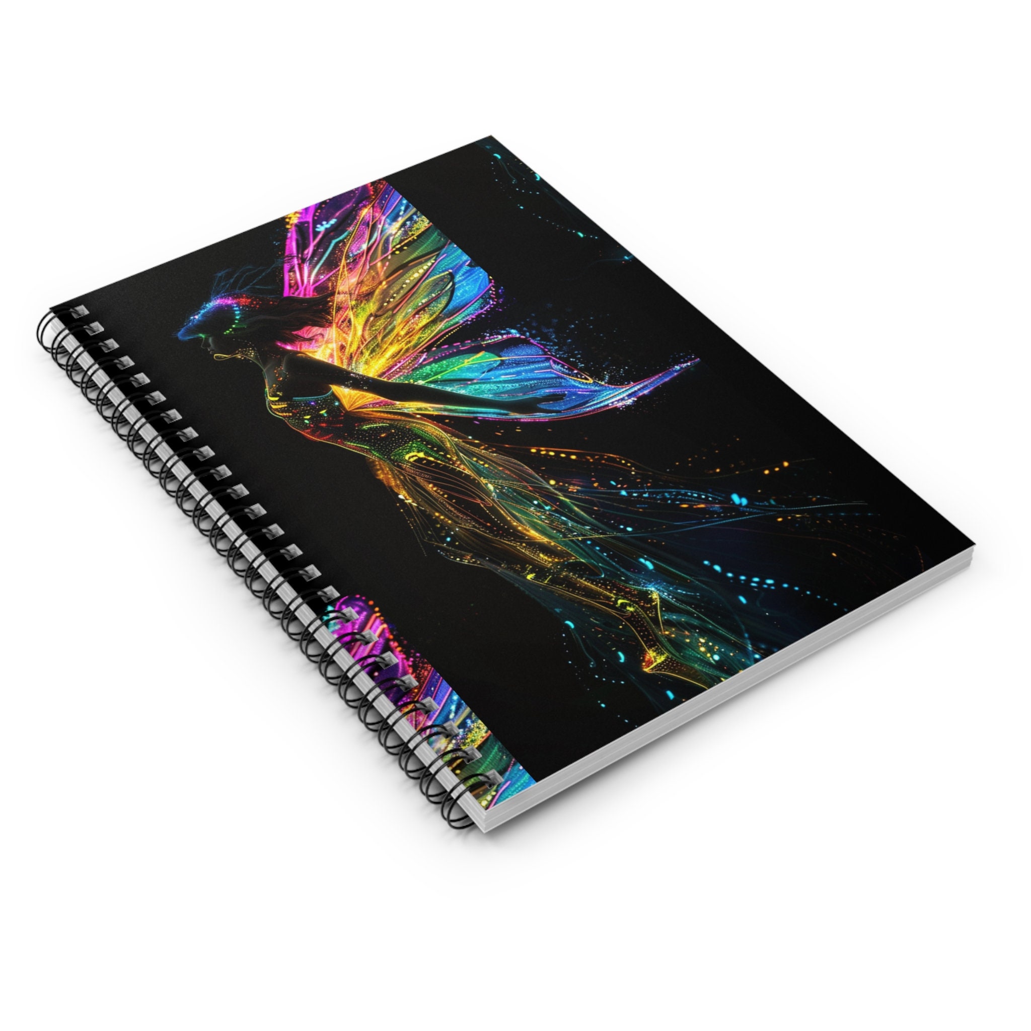 Spiral Notebook Ruled Line Magical Neon Diary Vibrant Ruled Notebook ...