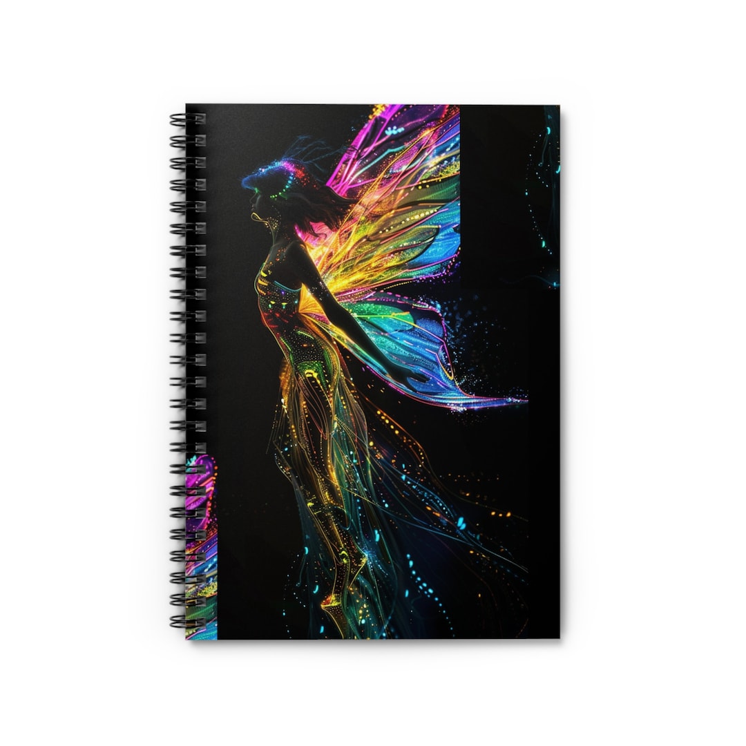 Spiral Notebook Ruled Line Magical Neon Diary Vibrant Ruled Notebook ...