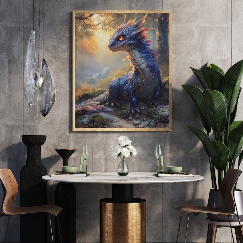 Twilight Sovereign: the Iridescent Dragon of Enchanted Woods - Etsy