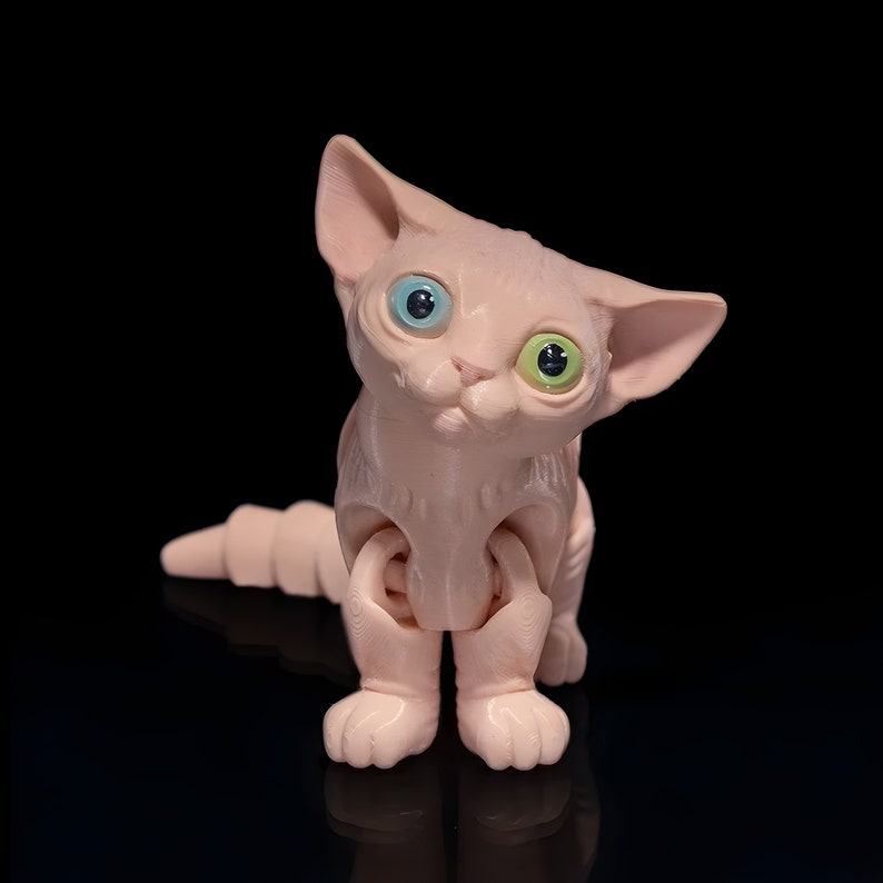 Sphynx Cat Digital .STL File for 3D Printing, Articulated Fidget Figure ...