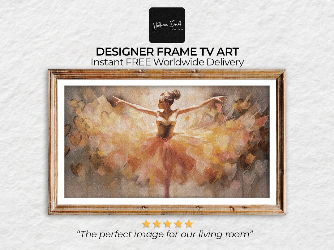 Frame TV Art | Valentine's Day Ballerina Palette Knife Oil Painting ...