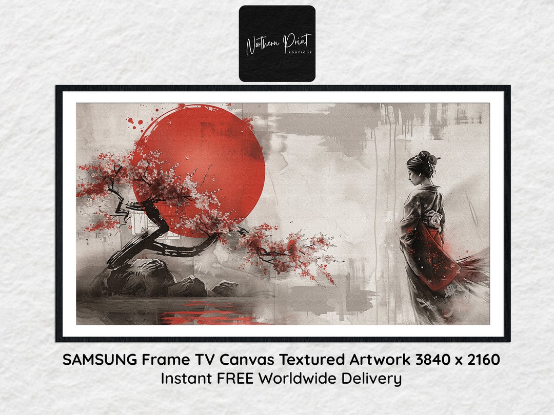 Samsung Frame TV Art Vintage Rising Sun Japanese Geisha Screensaver Art ...