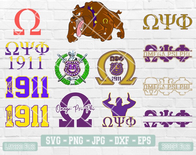 1911 Omega Psi Phi Fraternity Q Dog Bundle SVG & PNG Zip File Single ...
