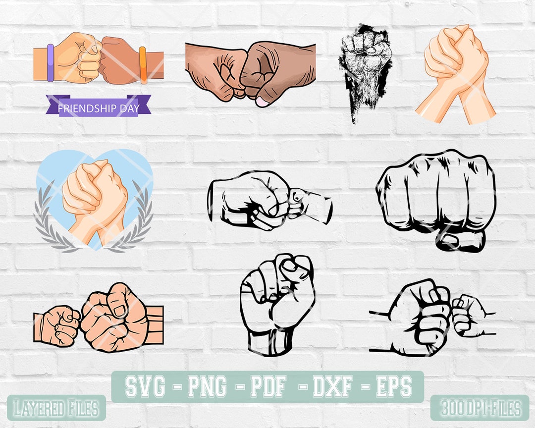 Fist Bump Svg 10 Design Bundle Baby Fist Svg File Silhouette Baby Fist ...