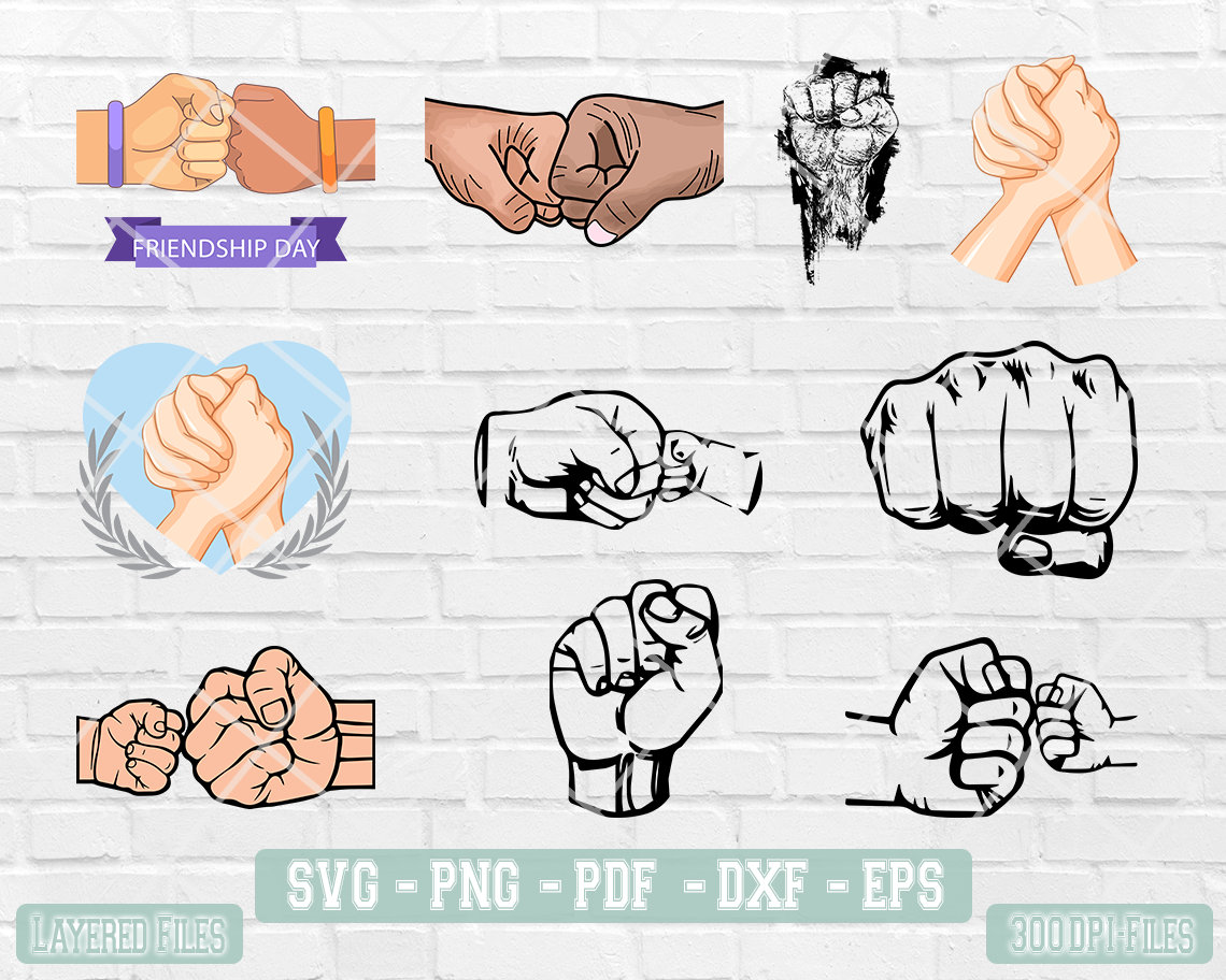 Fist Bump Svg 10 Design Bundle Baby Fist Svg File Silhouette Baby Fist ...