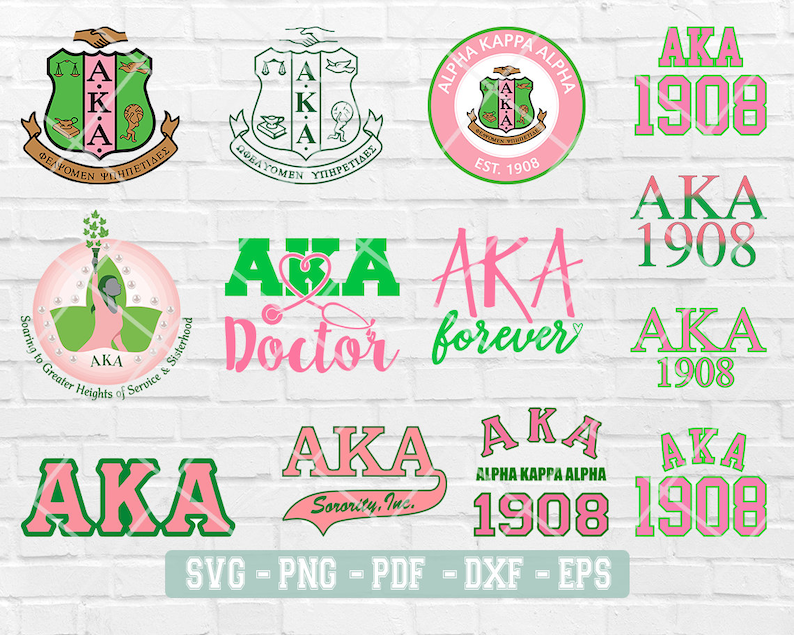 AKA Svg, Alpha Kappa Alpha Sorority Svg, 13 Designs Bundle, Layered ...