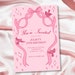 Pink Hand Drawn Coquette Bows Invite Editable Template Birthday Invite ...