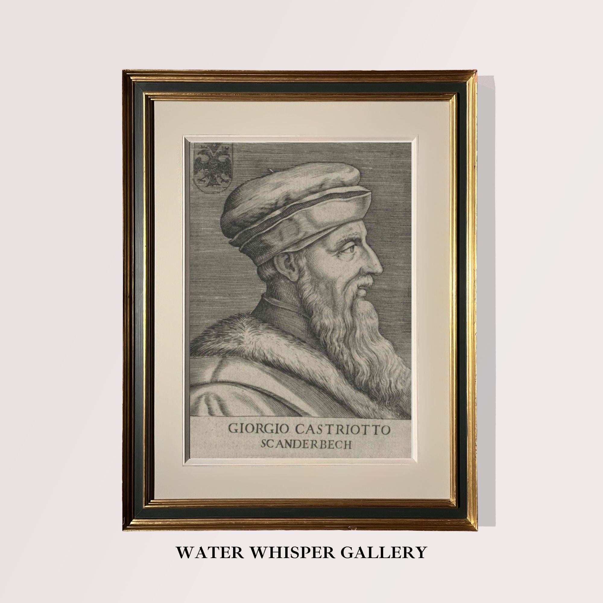 Skanderbeg, Albanian Wall Art, Antique Portrait Sketch of Gjergj ...