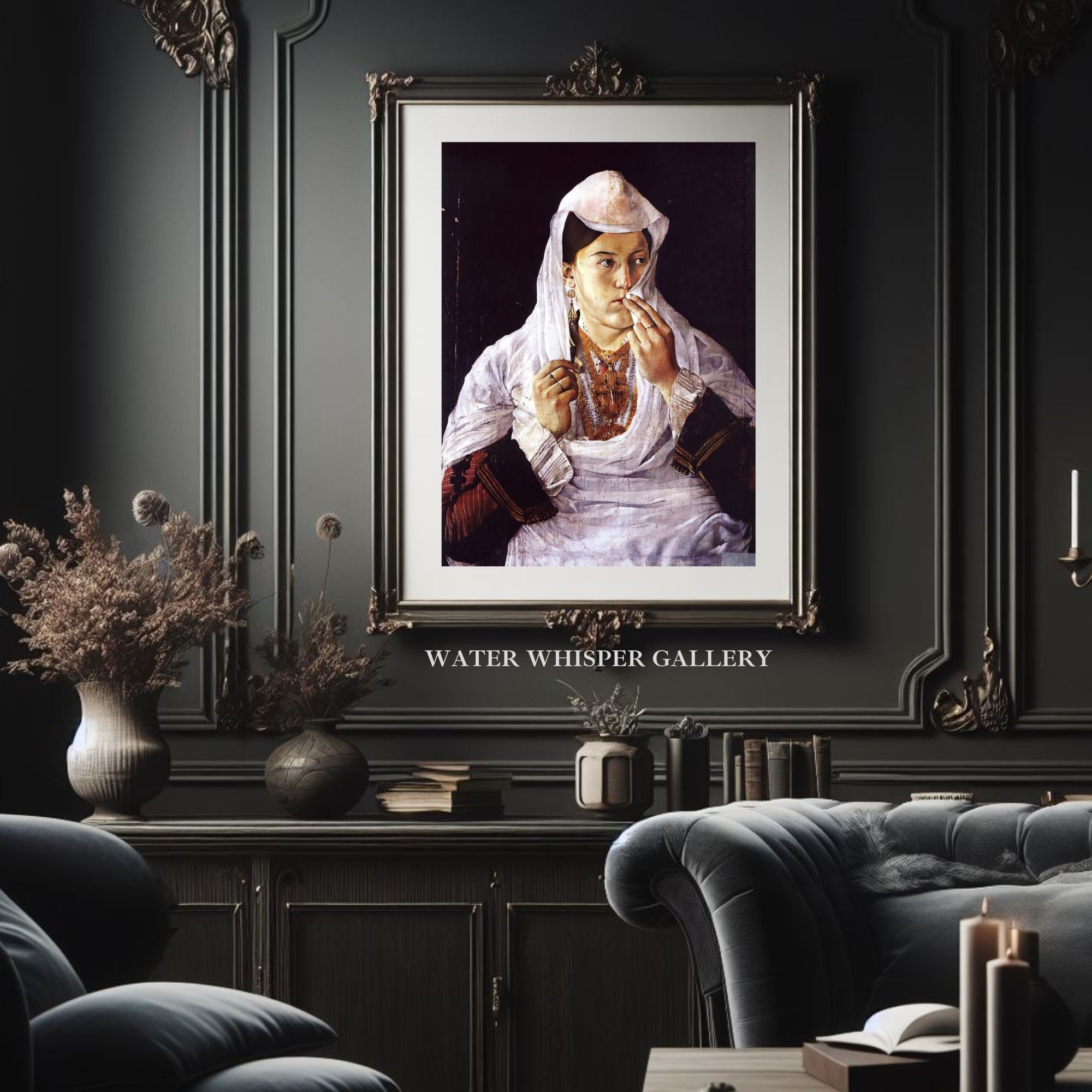 Vintage Woman Portrait Wall Art, Motra Sister Tone, the Albanian Mona ...