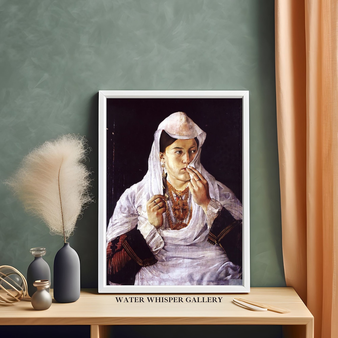 Vintage Woman Portrait Wall Art, Motra Sister Tone, the Albanian Mona ...