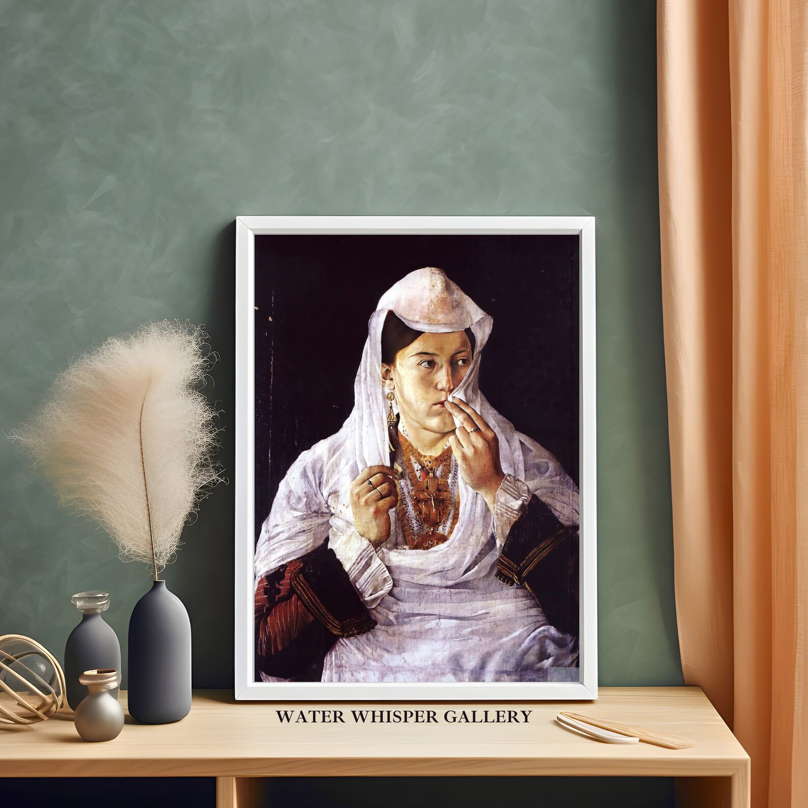 Vintage Woman Portrait Wall Art, Motra Sister Tone, the Albanian Mona ...