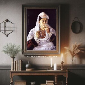 Vintage Woman Portrait Wall Art, Motra Sister Tone, the Albanian Mona ...