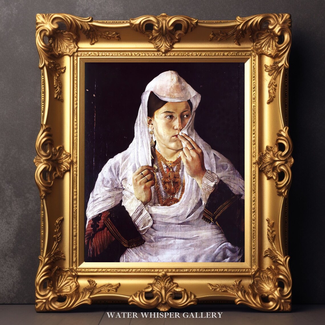 Vintage Woman Portrait Wall Art, Motra Sister Tone, the Albanian Mona ...