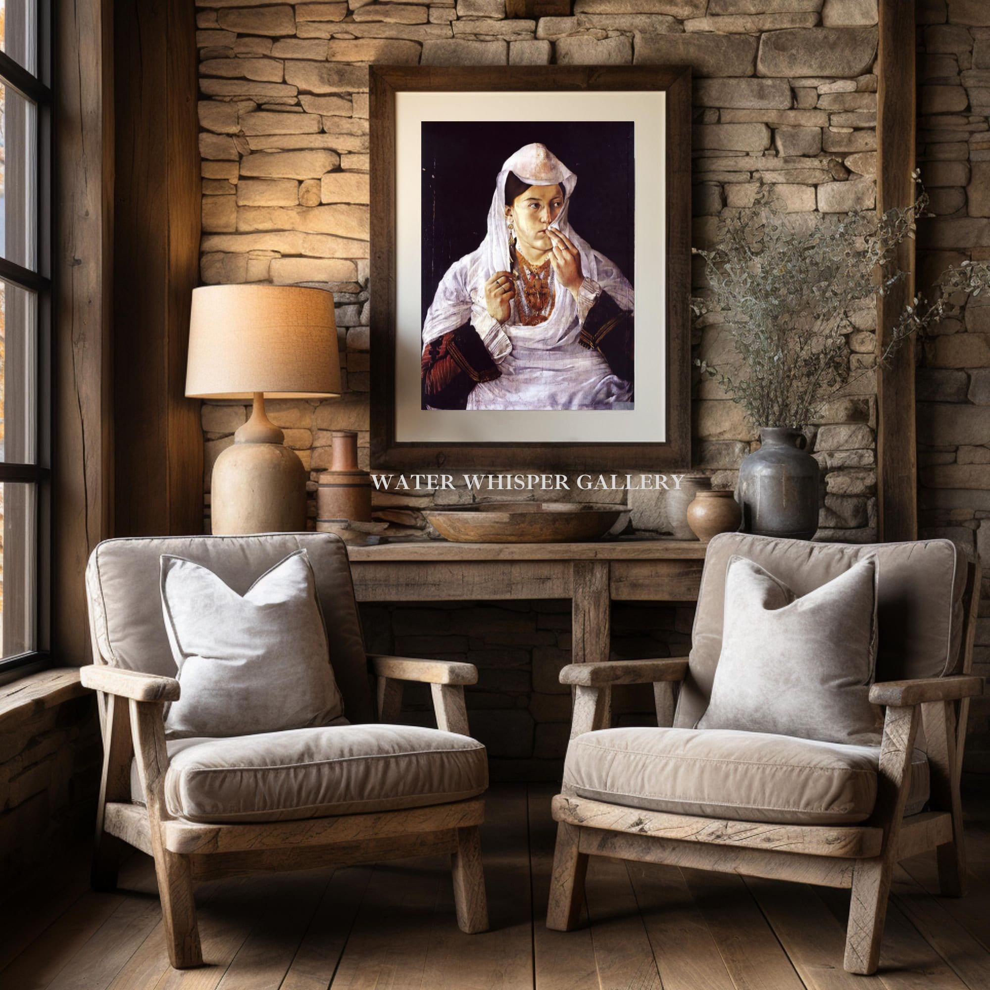 Vintage Woman Portrait Wall Art, Motra Sister Tone, the Albanian Mona ...