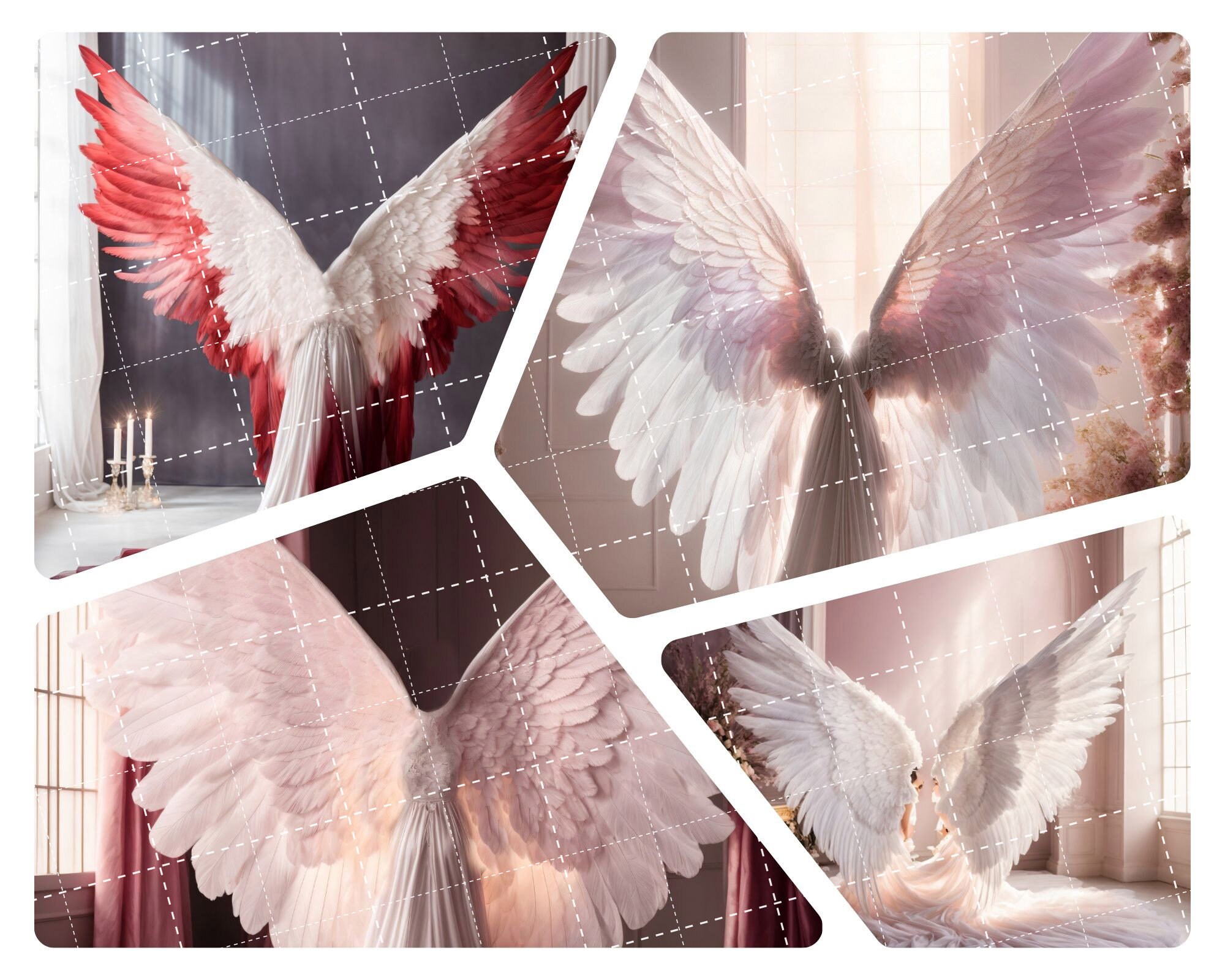 16 Digital Backdrops, Angel Wings Digital Backgrounds, Maternity ...