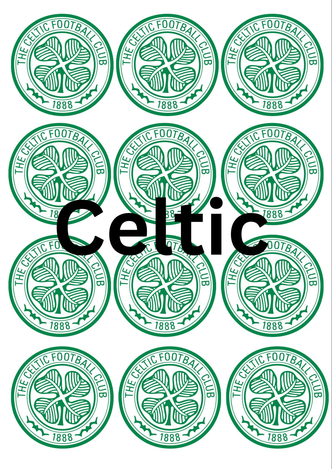 Edible Football Cupcake Toppers Edible Icing Sheets Celtic - Etsy