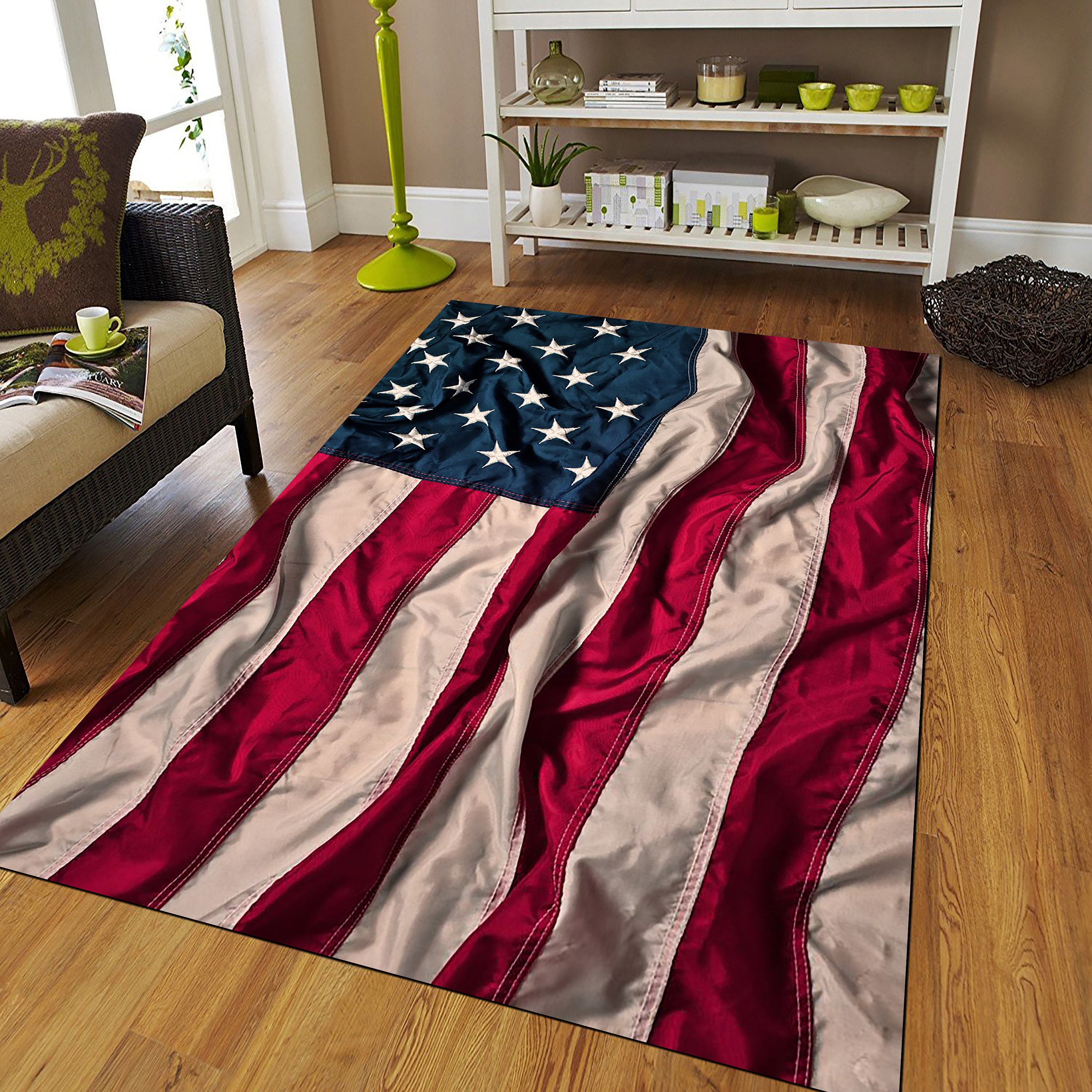 USA Flag Rug, American Rug, Modern Rug, Area Rug, for Living Room Rug ...