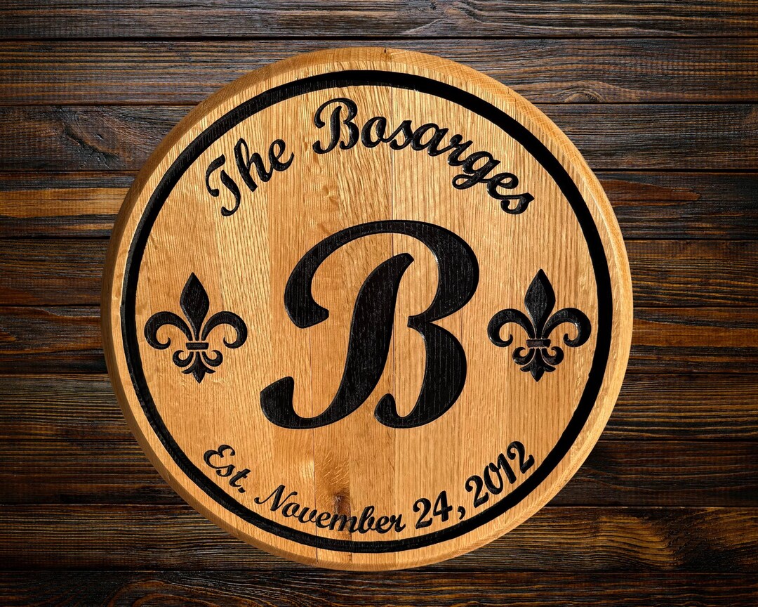 Personalized Whiskey/wine Barrel Lid. Original White Oak Whiskey/wine ...