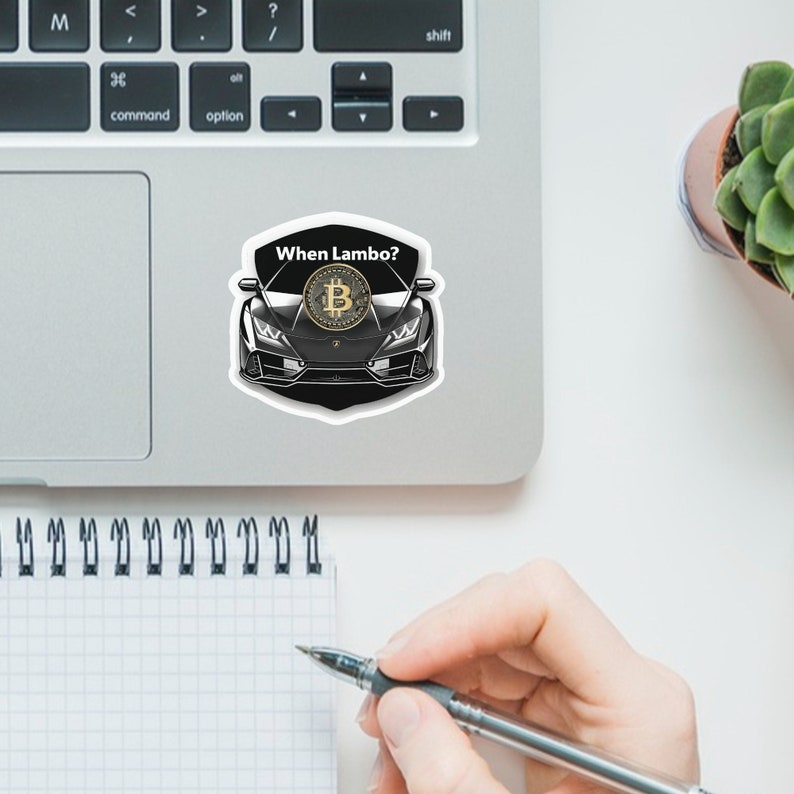 When Lambo Meme Vinyl Decal, Bitcoin Crypto Lambo Sticker, Luxury Car ...