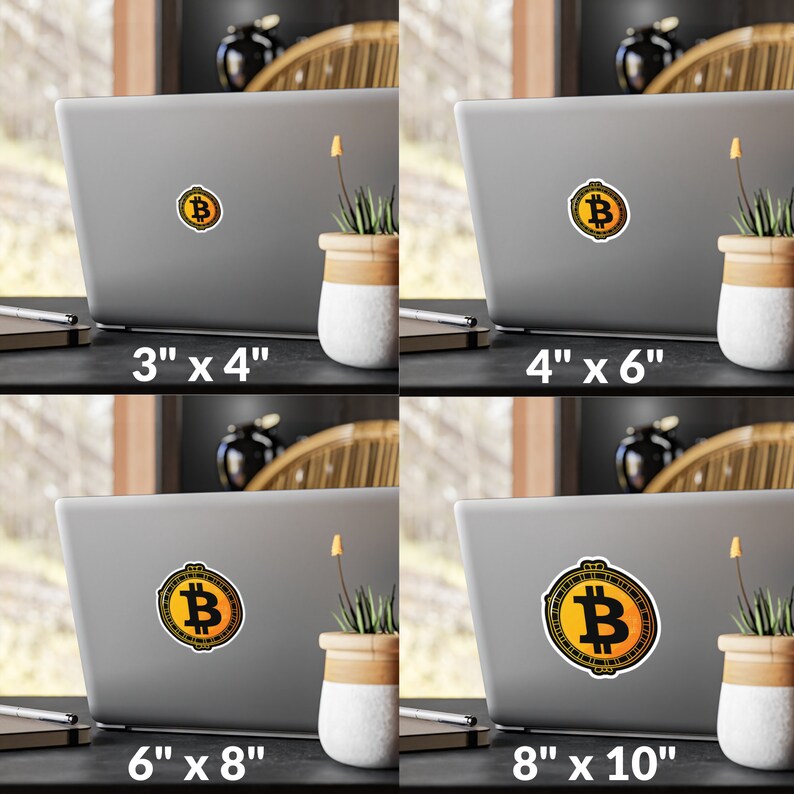 Bitcoin Logo Vinyl Decal Sticker, Cryptocurrency Car Window Laptop ...